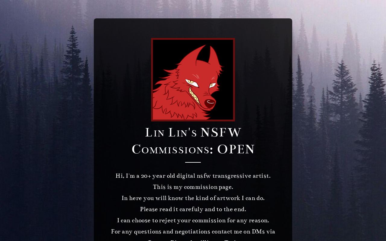 Lin Lin's NSFW Commission Sheet